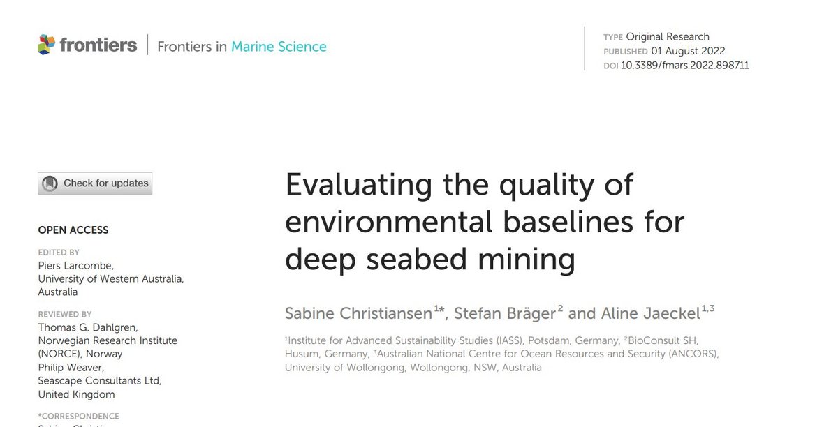Deep-sea mining and the conse­quences for the environ­ment: BioConsult ...